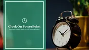 Shop Now! Clock On PowerPoint Presentation Template