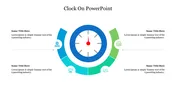 Shop Now! Clock On PowerPoint Presentation Template