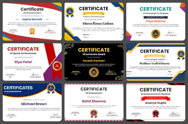 Achievement Certificate PPT, Google Slides & Canva Templates