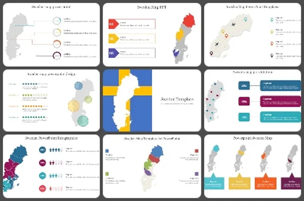 Free Sweden Map Google Slides and PowerPoint Templates