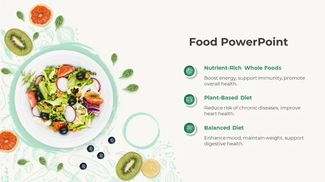Healthy Food Powerpoint Background Use Food And Nutrition Slides