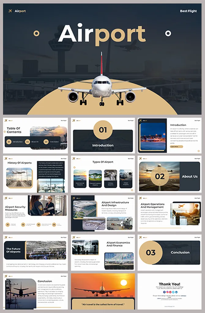 Modelos De Powerpoint De Aeroporto Gratis
