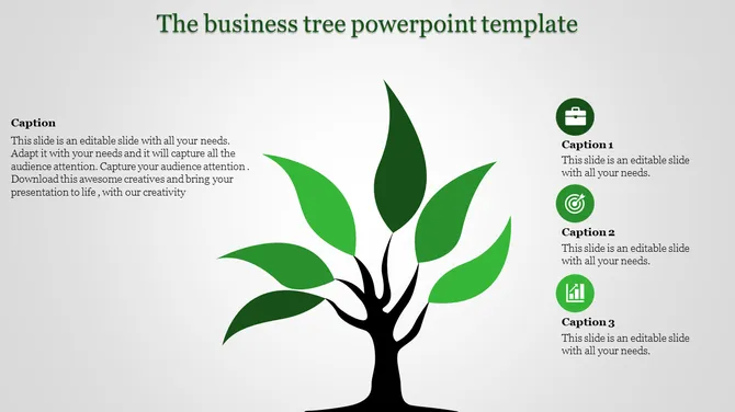 Powerpoint Template Tree With Foliage World Map Over